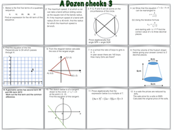 A Dozen GCSE Maths Questions worksheet 3 & 4 | Teaching Resources