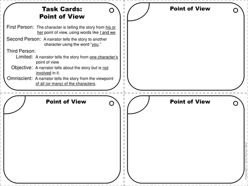 Author's Point of View Task Cards | Teaching Resources