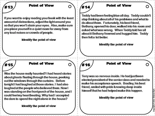 Author's Point of View Task Cards | Teaching Resources