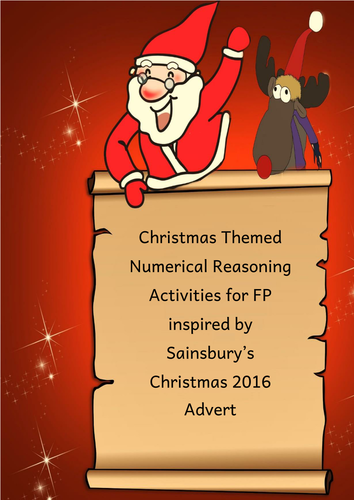 Christmas maths, numerical reasoning and literacy activity pack for FP ...