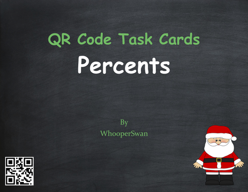 Christmas Math: Percents QR Code Task Cards | Teaching Resources