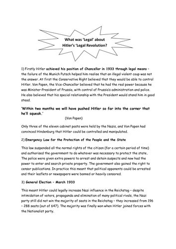 How did the Nazis benefit from the Reichstag fire? plus legal ...