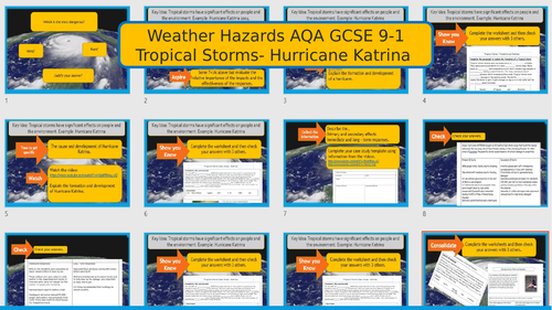 GCSE AQA 9-1 Weather Hazards-Hurricane Katrina - Cause, effects and ...