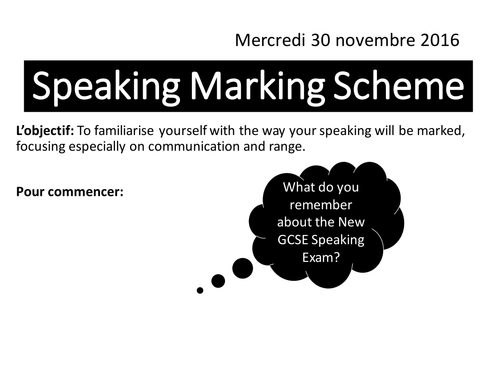 GCSE French Speaking Mark Scheme and Practice Grading | Teaching Resources