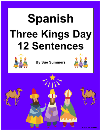 Spanish Three Kings Day Sentences Worksheet - Navidad | Teaching Resources