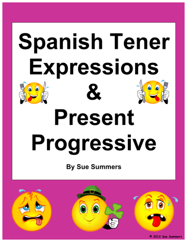 Spanish Tener Expressions and Present Progressive Worksheet | Teaching ...