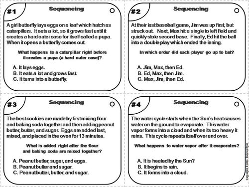 Sequence of Events Task Cards | Teaching Resources