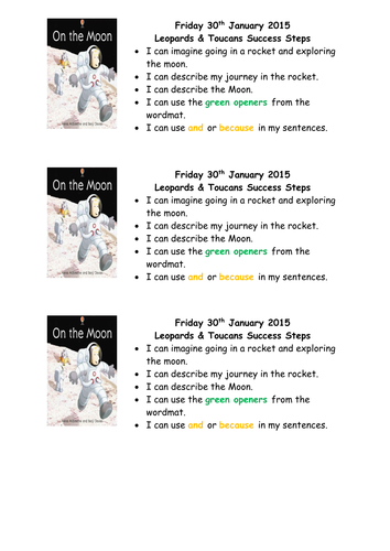 1 week English planning on Space and the Moon Landing for Year 2 (1st ...