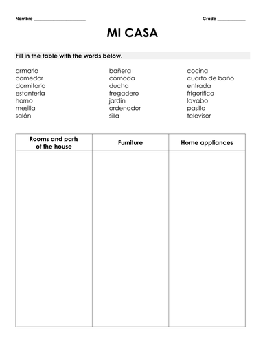 Mi casa | Teaching Resources