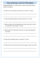 Hanukkah Texts and Worksheets by Krazikas | Teaching Resources