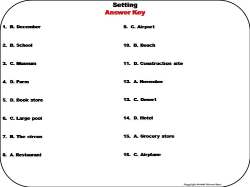 Setting Task Cards | Teaching Resources