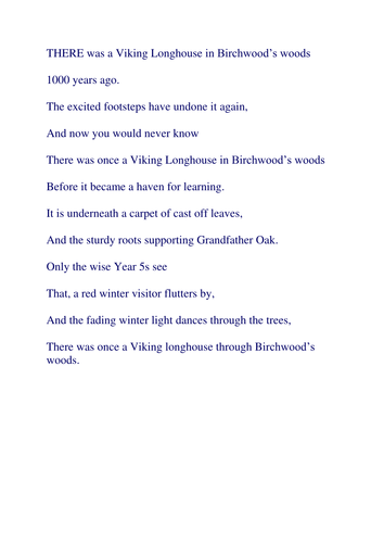 Year 6 Free Verse Poetry writing using Forest School as a stimulus- 2 ...