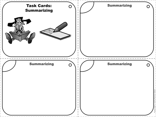 Summarizing Task Cards | Teaching Resources