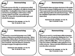 Summarizing Task Cards | Teaching Resources