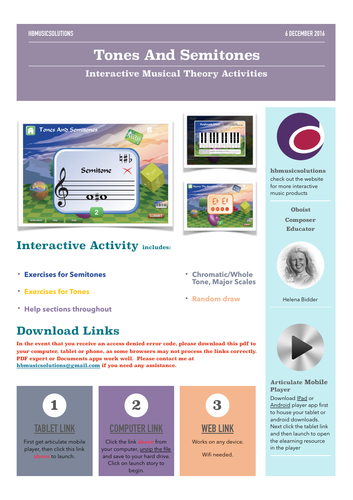 Tones And Semitones Interactive Music Theory Activities | Teaching ...