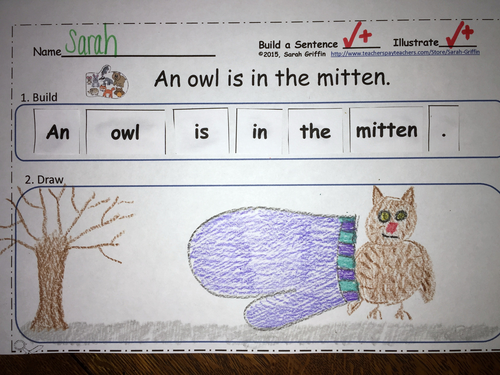 Building Sentences - The Mitten - No-Prep Writing Center | Teaching ...