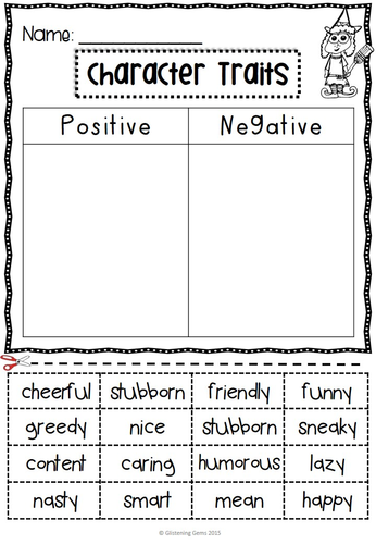 Character Traits Sorting | Teaching Resources