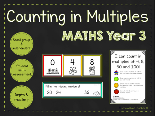 Multiples - Year 3&4 - Math - Place Value - 4 NO PREP Resources Bundle ...