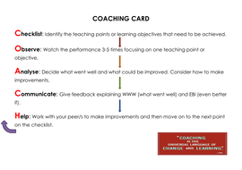 Coaching card | Teaching Resources