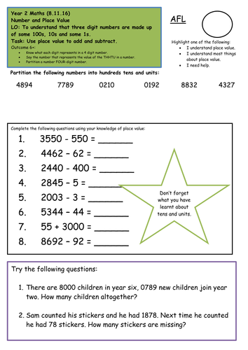Year 2 - Place Value Maths | Teaching Resources