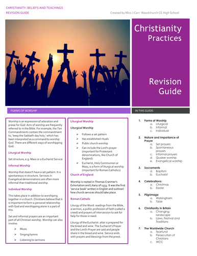 Practices Within Christianity Revision Guide for GCSE RS WJEC Eduqas ...