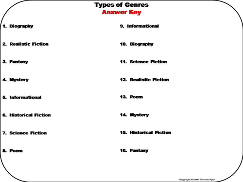 Types of Genres Task Cards | Teaching Resources