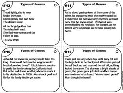 Types of Genres Task Cards | Teaching Resources