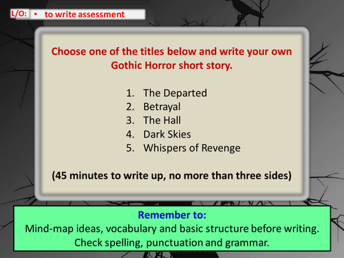 Gothic Horror Creative Writing & Extract Analysis Full Scheme of Work ...