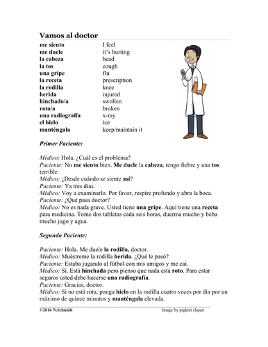 Visito al doctor Lectura ~ Visiting the Doctor Spanish (Mandatos ...