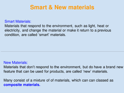 D&T GCSE Revision Presentation - Smart / New Materials | Teaching Resources