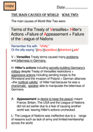 Main Causes of World War Two | Teaching Resources