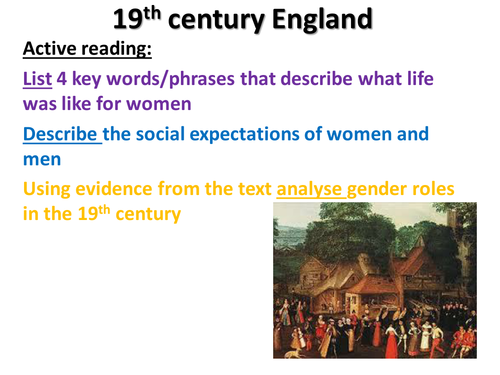 19th century texts context resources - gender - society - social class ...
