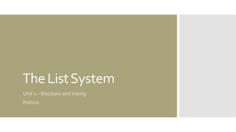 Three Voting Systems - AMS, STV and Party List | Teaching Resources