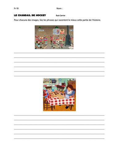 Le Chandail de hockey exercice pédagogique | Teaching Resources