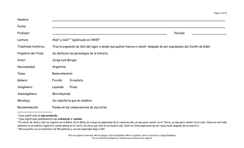 Análisis completo de la microleyenda de Abel y Caín de Jorge Luis ...