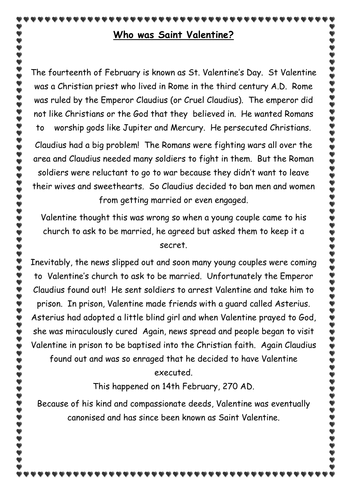 Valentines Day: Saint Valentine's Topic Pack | Teaching Resources