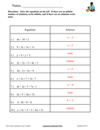Solve Linear Equations in One Variable - 8.EE.7 | Teaching Resources