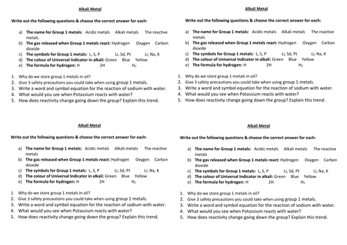 Edexcel 9-1 SC17 Groups 1, 7, Displacement of halogens and group 0 ...