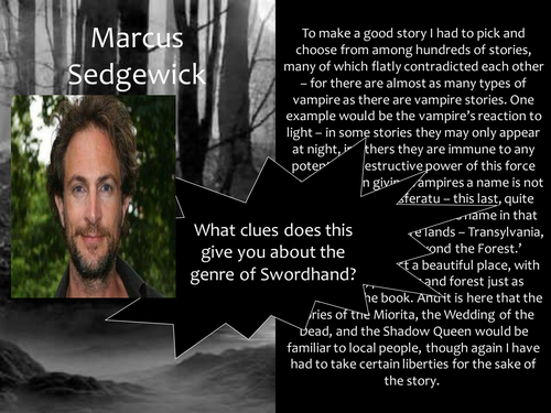 My Swordhand is Singing by Marcus Sedgewick - lesson plans | Teaching ...