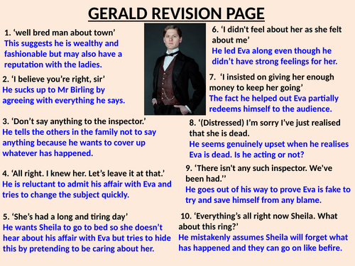 Gerald Croft An Inspector Calls | Teaching Resources