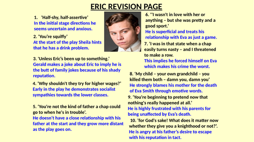 Eric Birling | Teaching Resources