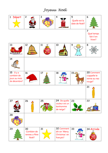 FRENCH - CHRISTMAS - Le Noël - Board Games | Teaching Resources