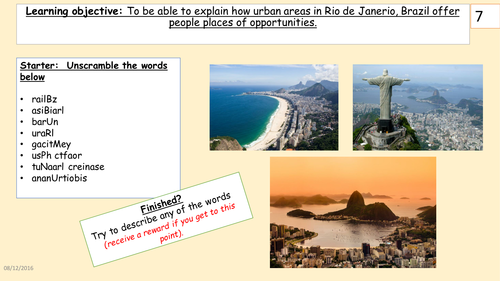 Lesson 3/9 - Introducing Rio de Janeiro (Urban World) [AQA GCSE ...