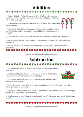 Christmas Maths - Year 3 | Teaching Resources