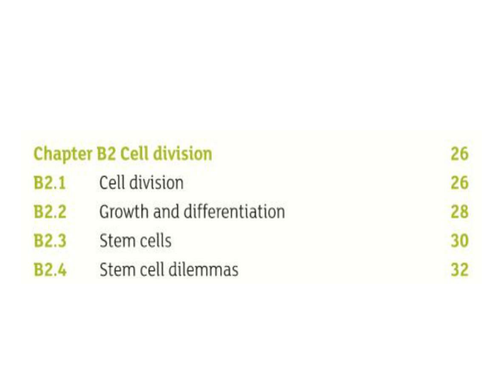 B2.1 - Cell Division | Teaching Resources