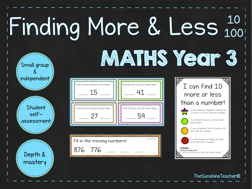 Finding More & Less (10/100) - Year 3&4 - Math - Place Value - 4 NO ...