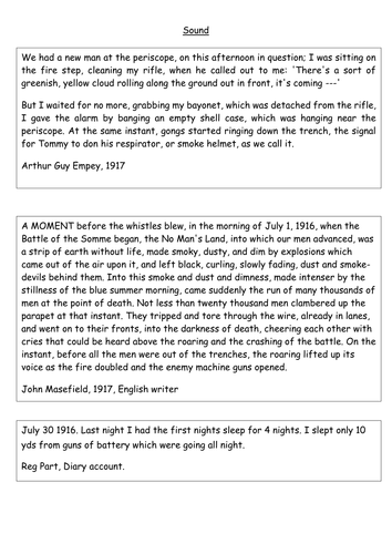 WWI life in the trenches | Teaching Resources