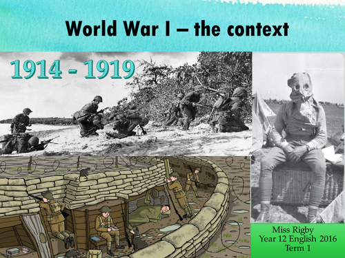 War Poetry - Historical Context of World War One | Teaching Resources