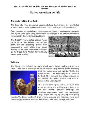 Native Americans and religion | Teaching Resources