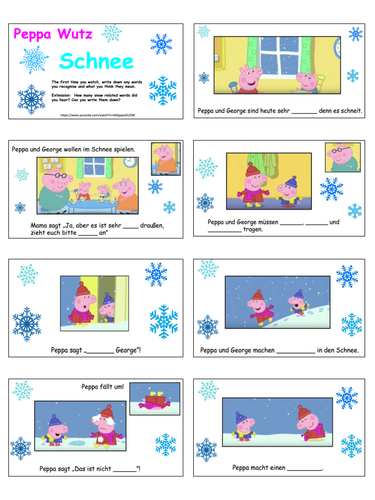 Peppa Pig (Peppa Wutz) German Christmas Winter Snow Activity | Teaching ...
